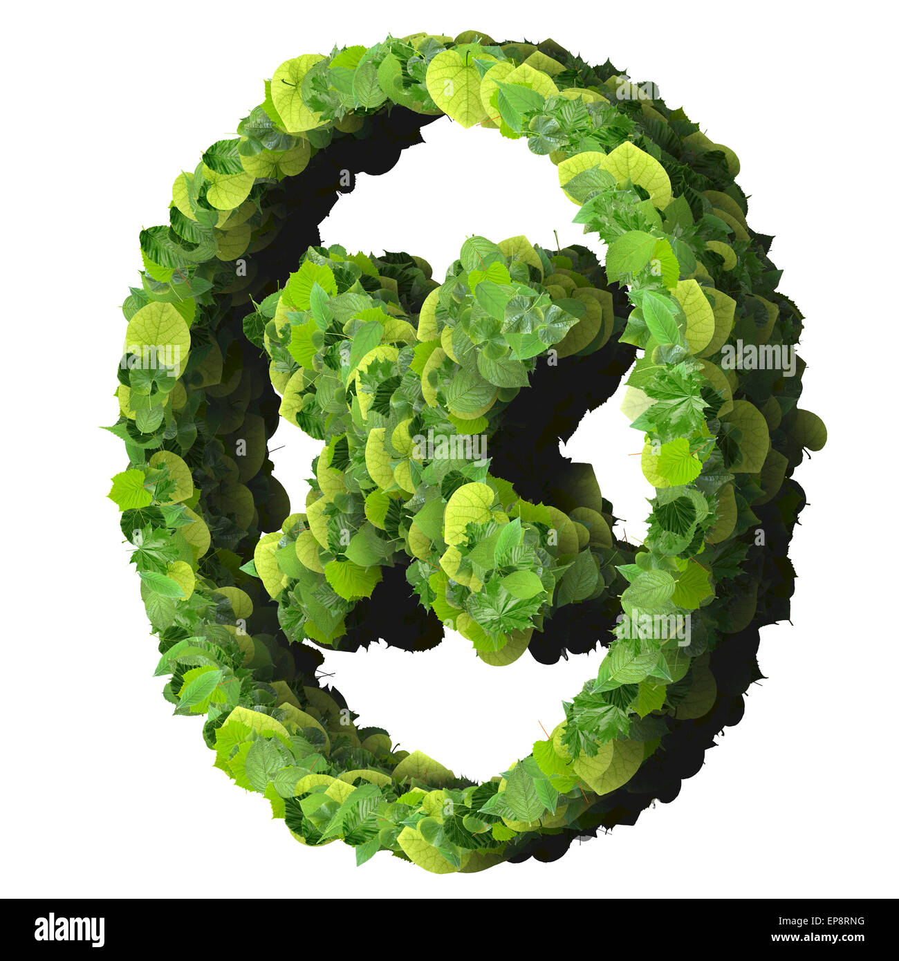 Media control x, error, exit icon, made from green leaves isolated on ...