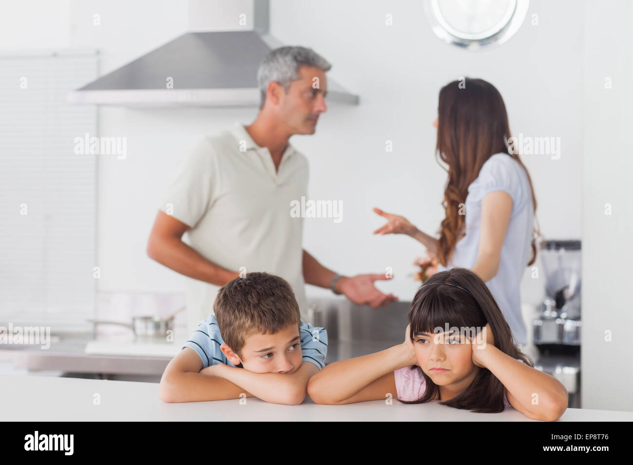 Brother sister arguing mother hi-res stock photography and images - Alamy