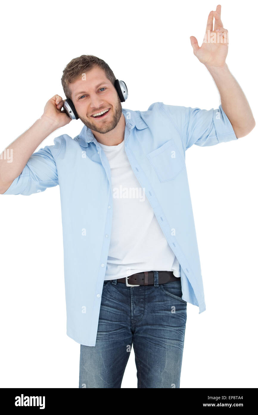 Young model listening music singing hi-res stock photography and images ...