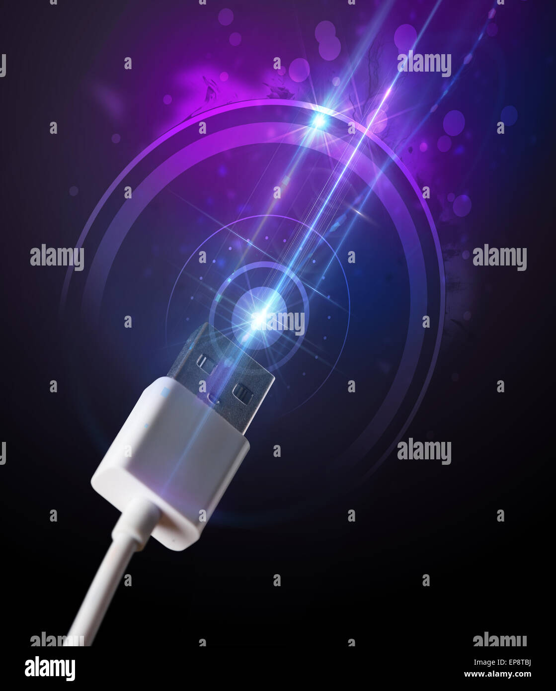 Glowing electric cable Stock Photo - Alamy