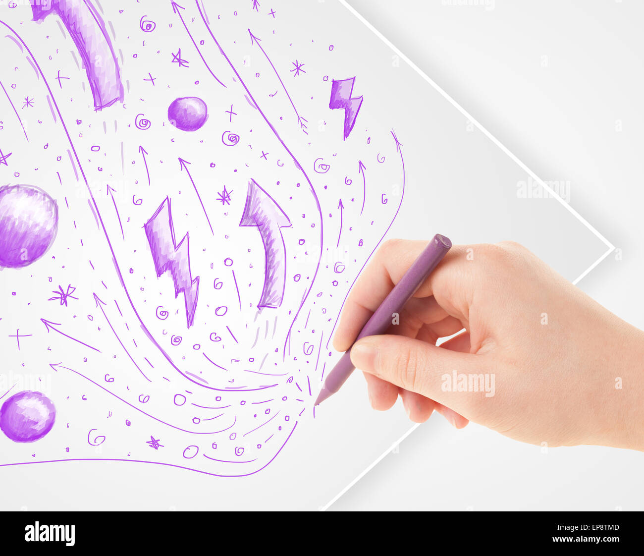 Hand drawing abstract sketches and doodles on paper Stock Photo - Alamy