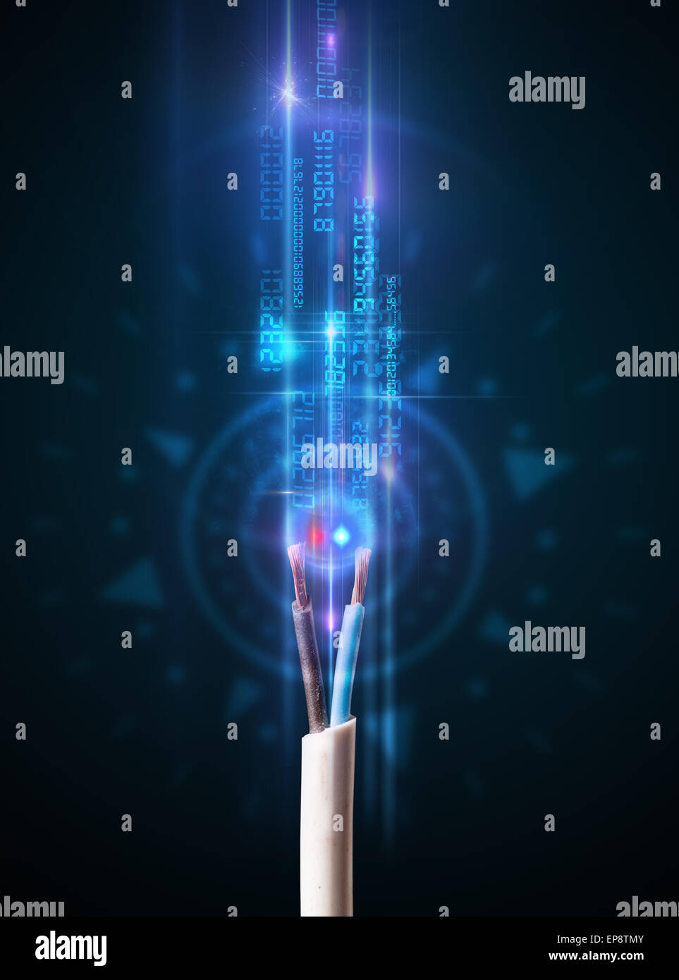 Glowing electric cable Stock Photo - Alamy