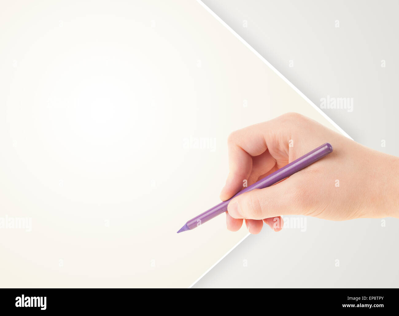 Human hand drawing with pencil on empty paper template Stock Photo - Alamy