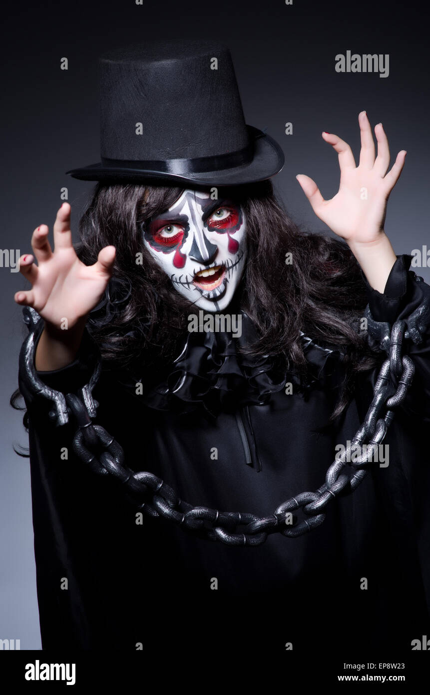 Monster chained in dark room Stock Photo - Alamy