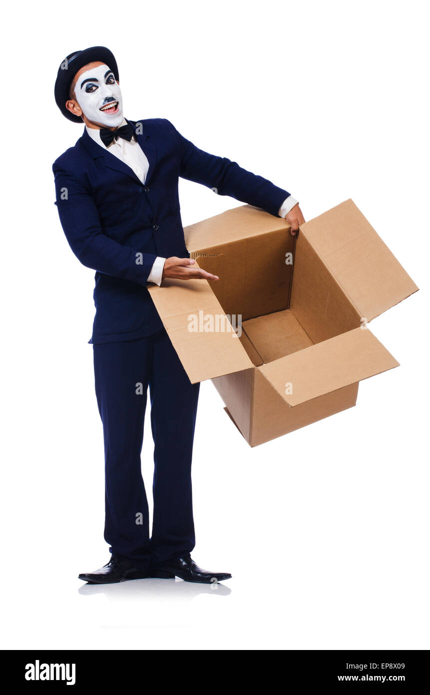 Man with cane in the box Stock Photo - Alamy