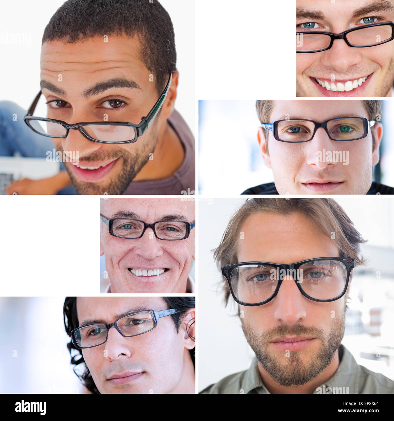 Collage of different pictures of attractive men Stock Photo - Alamy