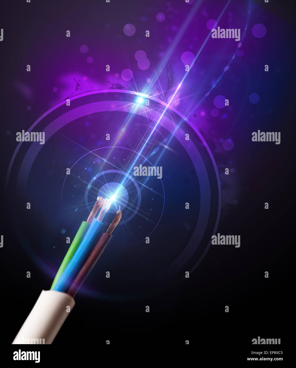 Glowing electric cable Stock Photo - Alamy
