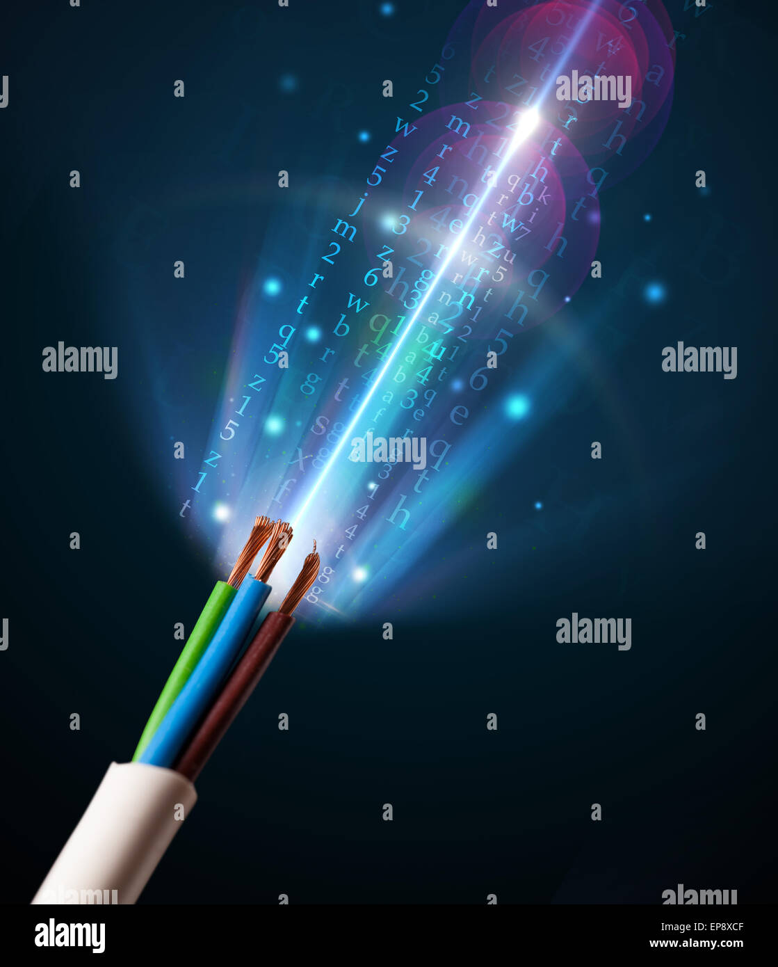 Glowing electric cable Stock Photo - Alamy