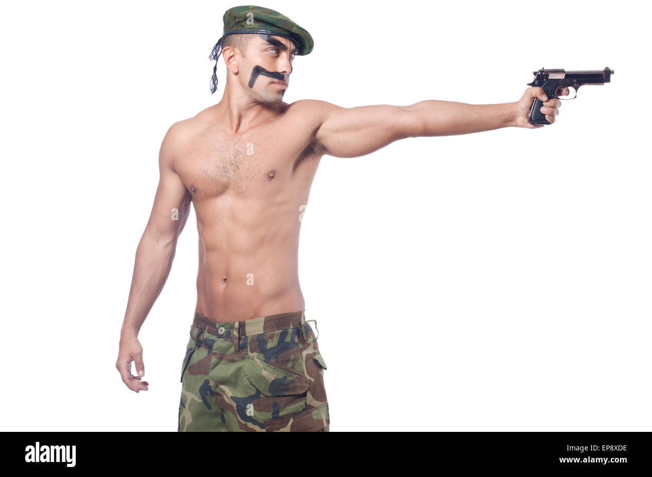 Soldier isolated on the white background Stock Photo - Alamy