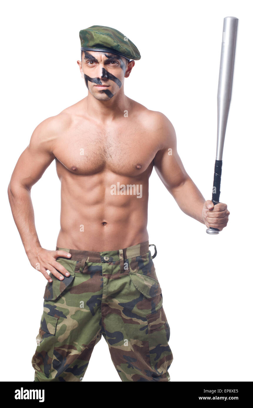 Soldier isolated on the white background Stock Photo - Alamy