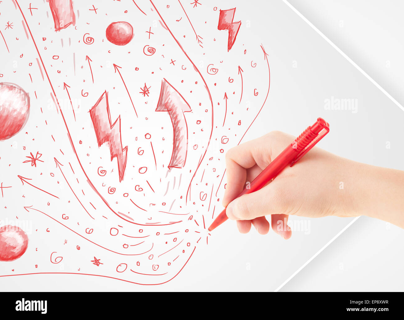 Hand drawing abstract sketches and doodles on paper Stock Photo - Alamy