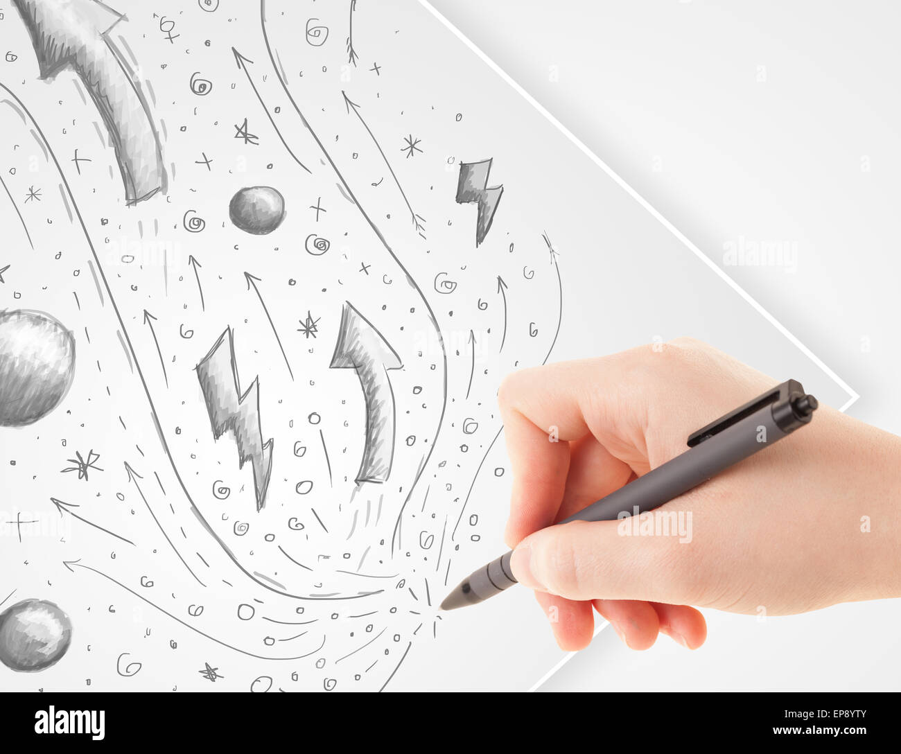 Hand drawing abstract sketches and doodles on paper Stock Photo - Alamy