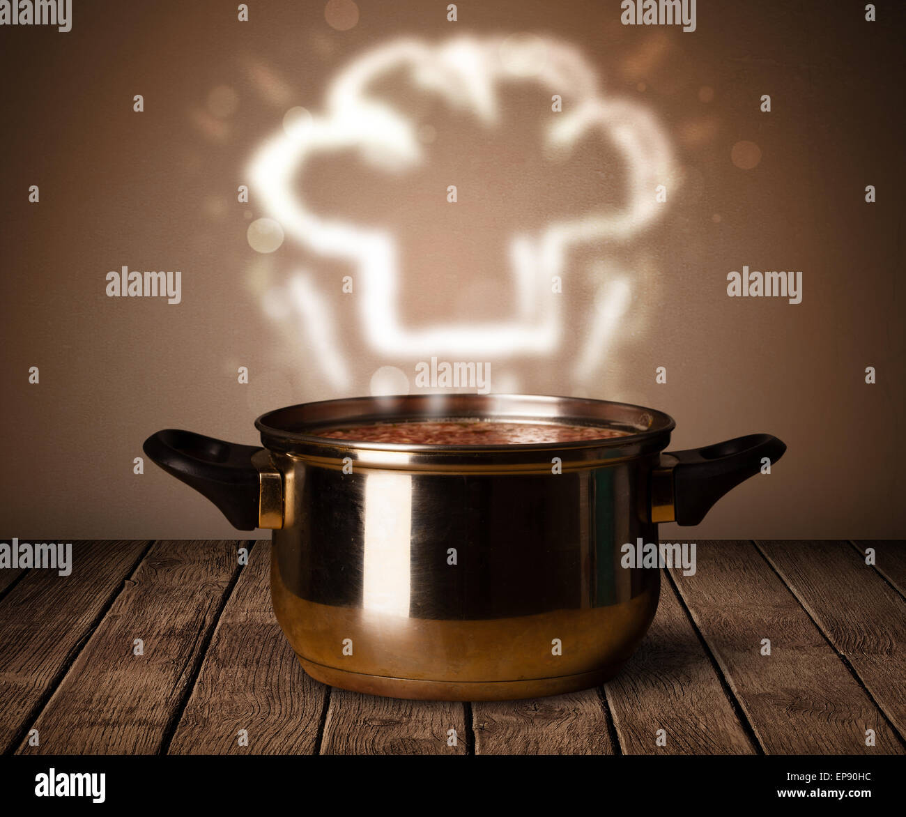 Chef hat above cooking pot Stock Photo - Alamy