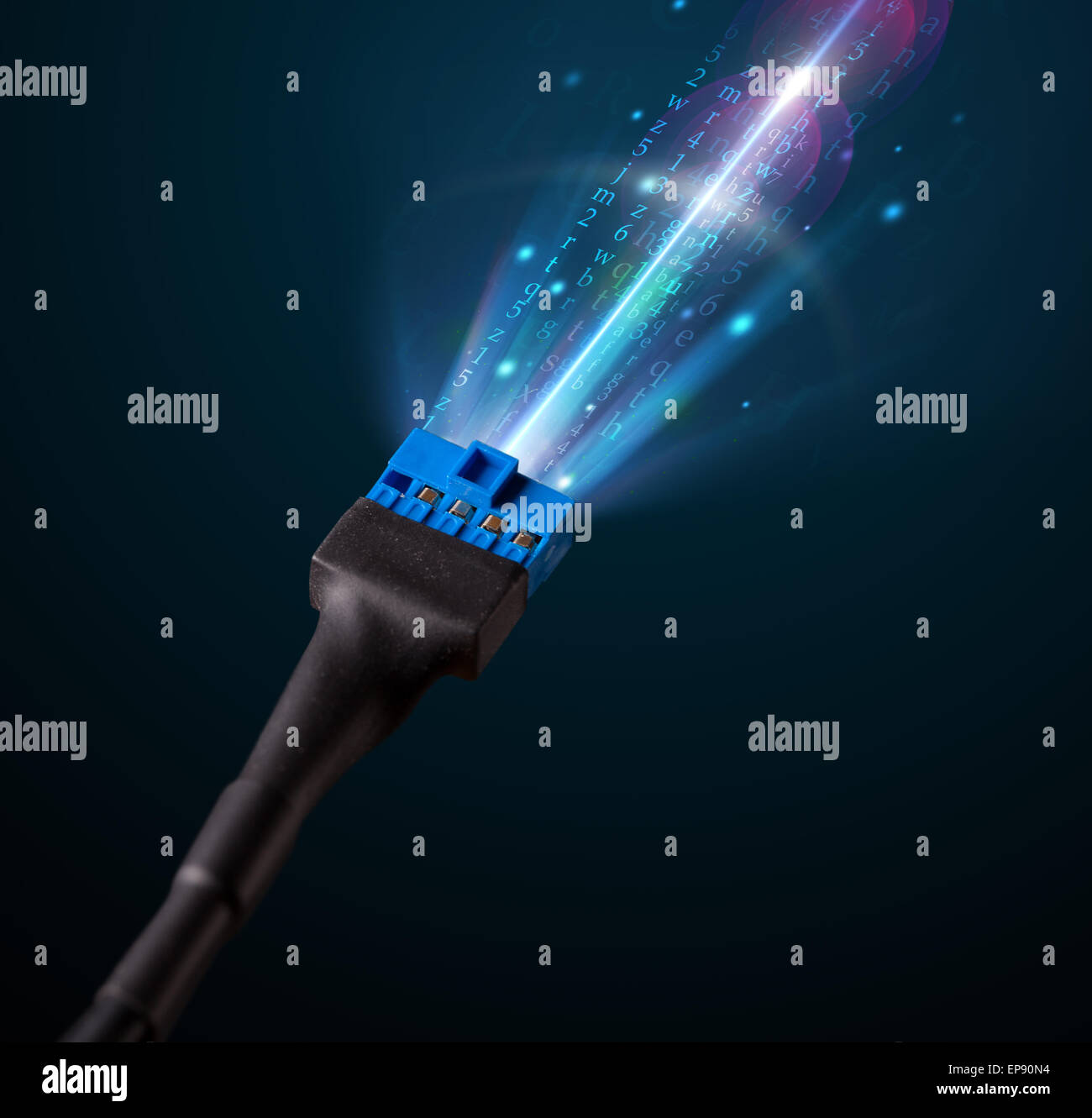 Glowing electric cable Stock Photo - Alamy