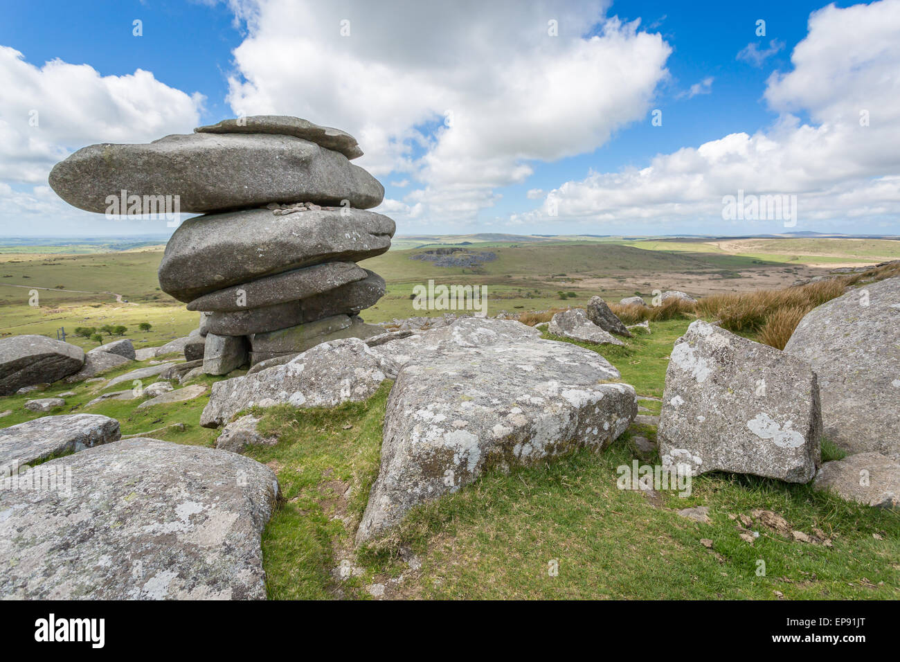 cheesewring bodmin moor cornwall england uk Stock Photo - Alamy