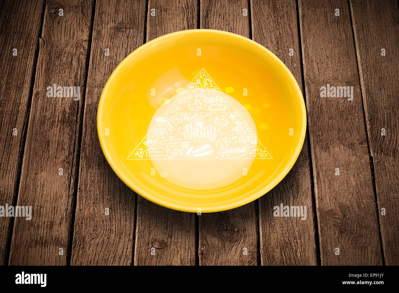Hand drawn food pyramid on colorful dish plate Stock Photo - Alamy