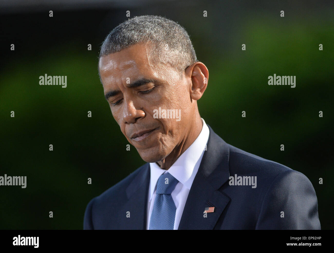 Camp David, USA. 14th May, 2015. United States President Barack Obama ...