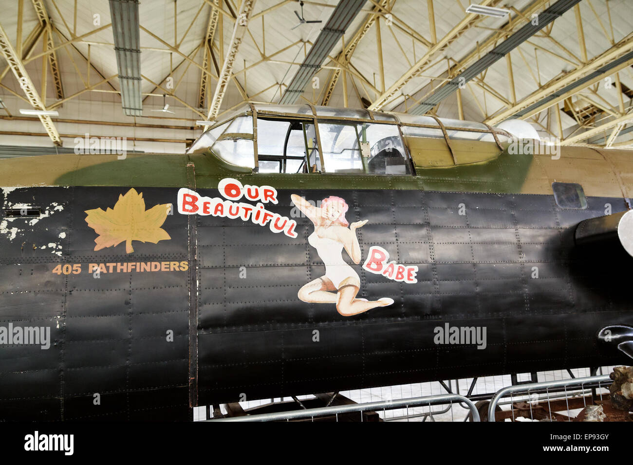 Fuselage of Canadian squadron 405 Pathfinders at RAF Scampton Stock ...