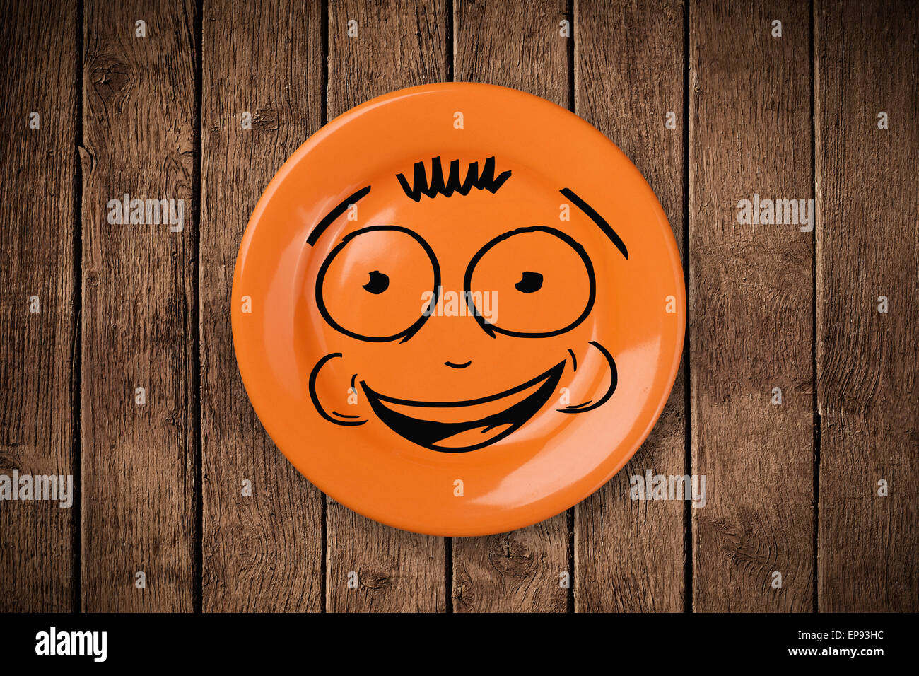 Happy smiley cartoon face on colorful dish plate Stock Photo - Alamy Happy smiley cartoon face on colorful dish plate Stock Photo - Alamy