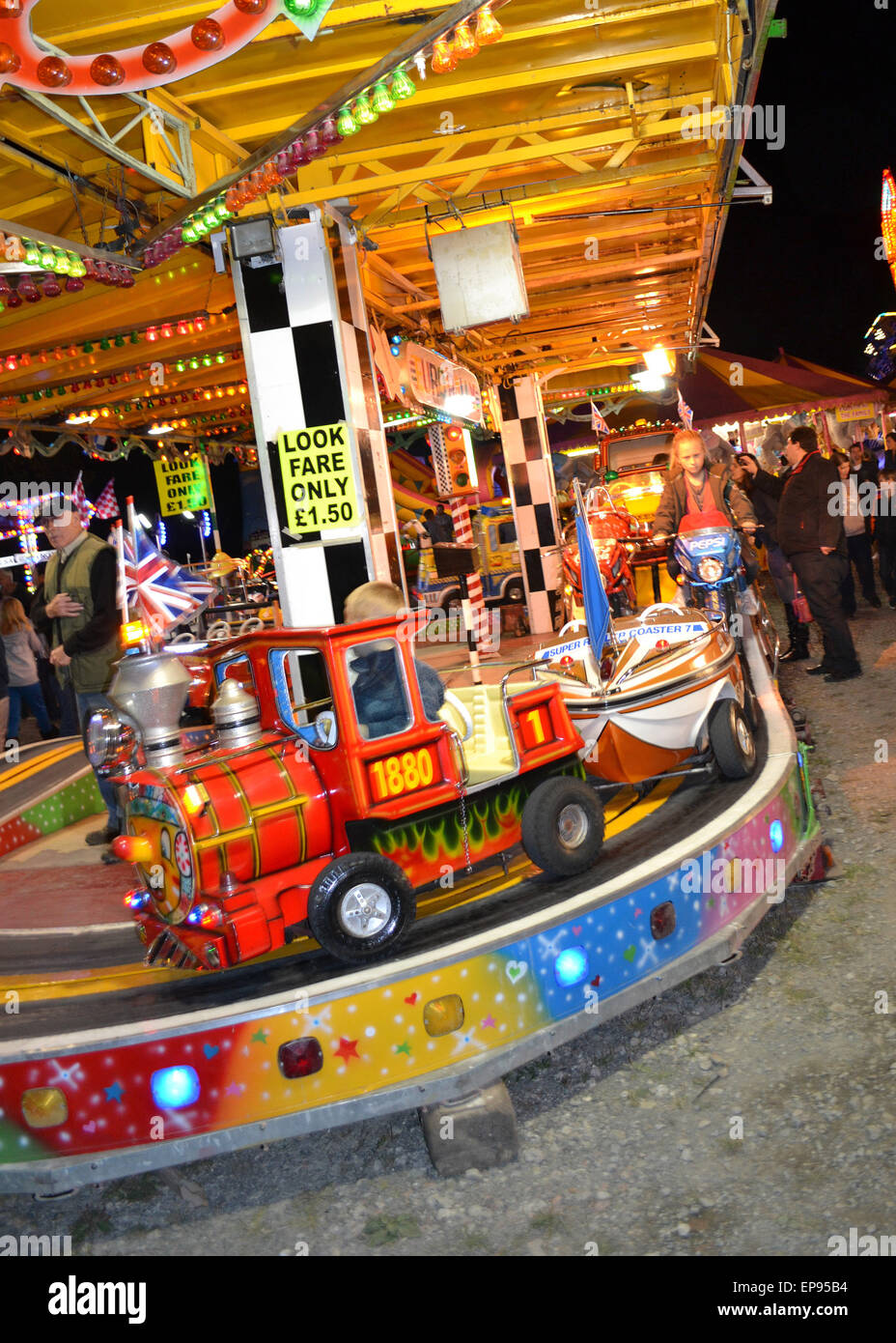 Fairground Rides Light Show Light Patterns Barnstaple Fair Stock Photo ...