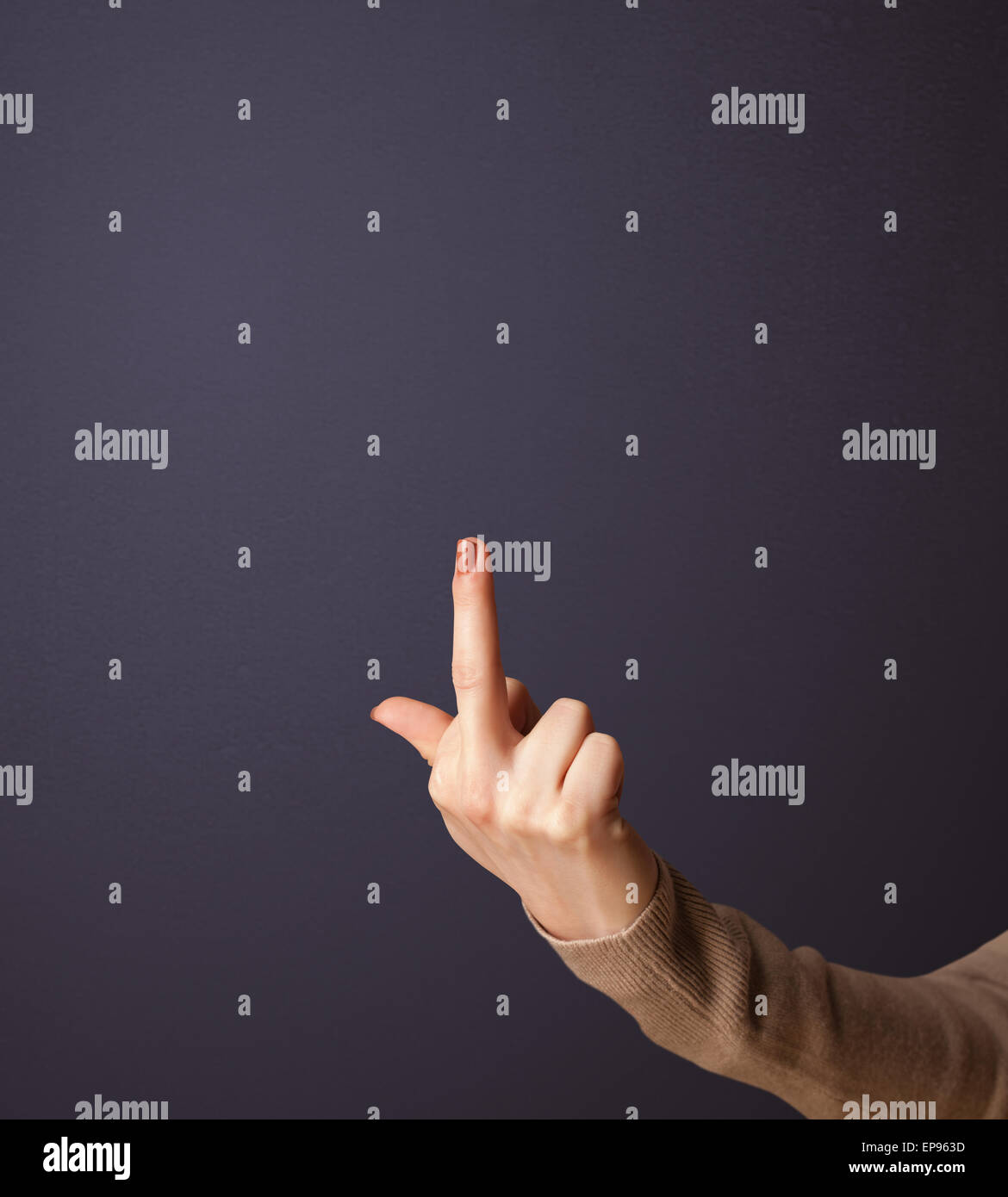 Gun shaped woman hand Stock Photo - Alamy