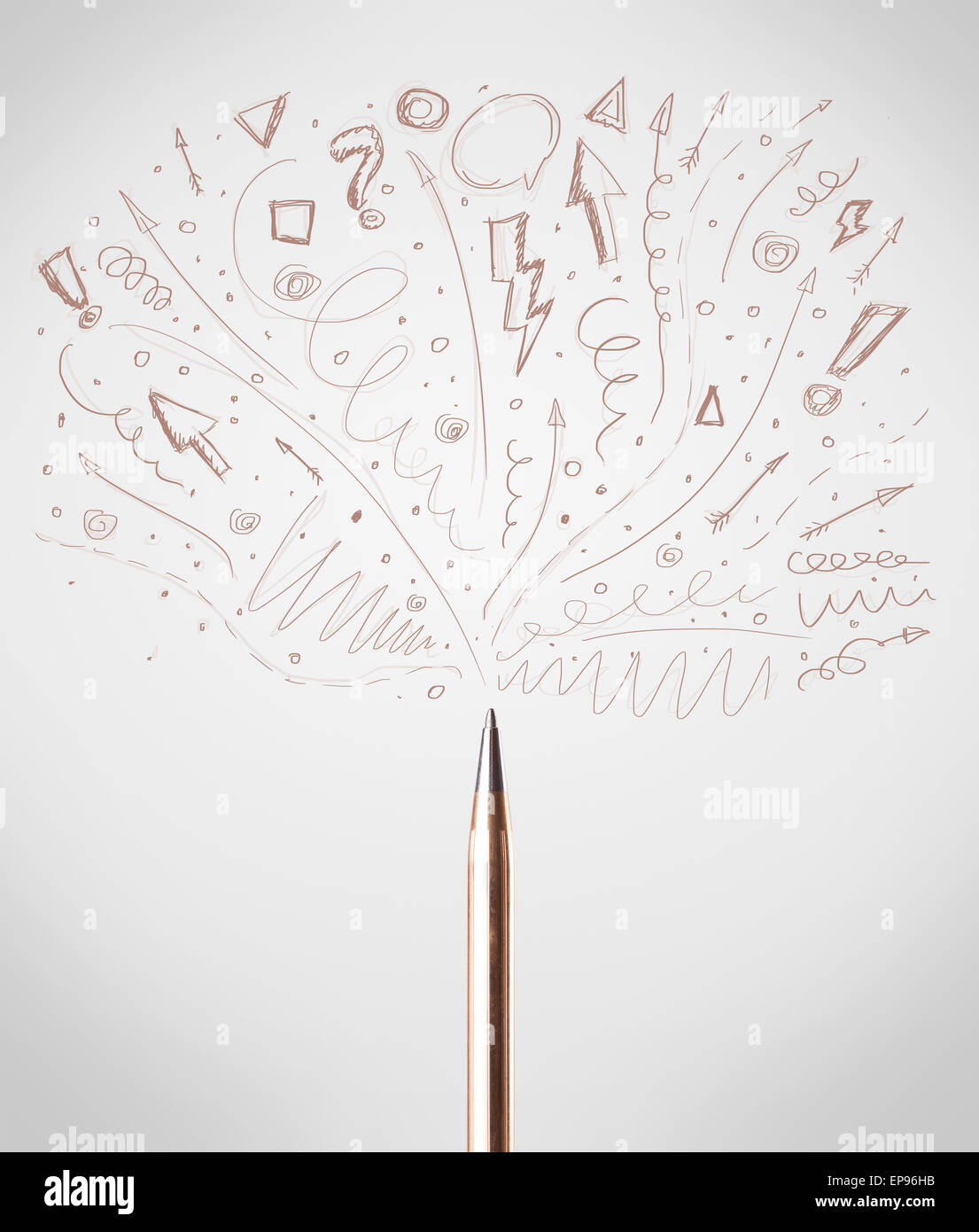 Pen drawing sketchy arrows Stock Photo - Alamy