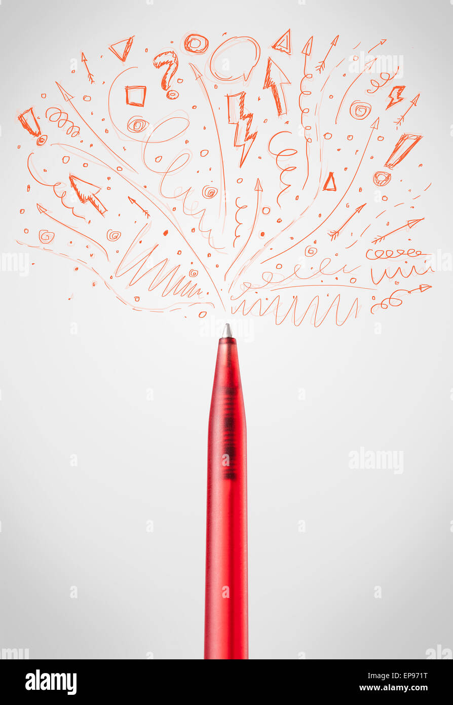 Pen drawing sketchy arrows Stock Photo - Alamy
