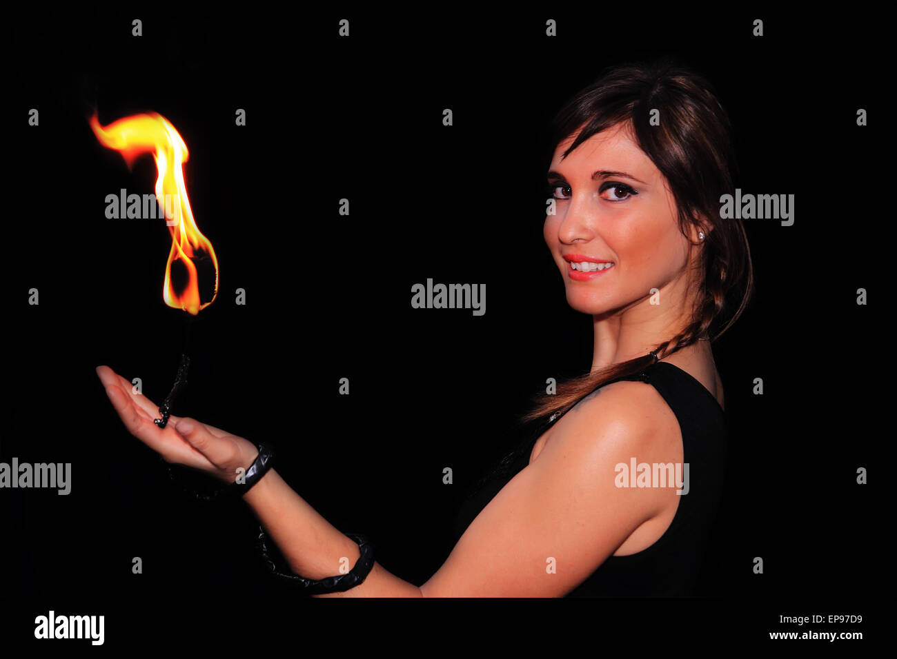 Female fire eaters performing hi-res stock photography and images - Alamy