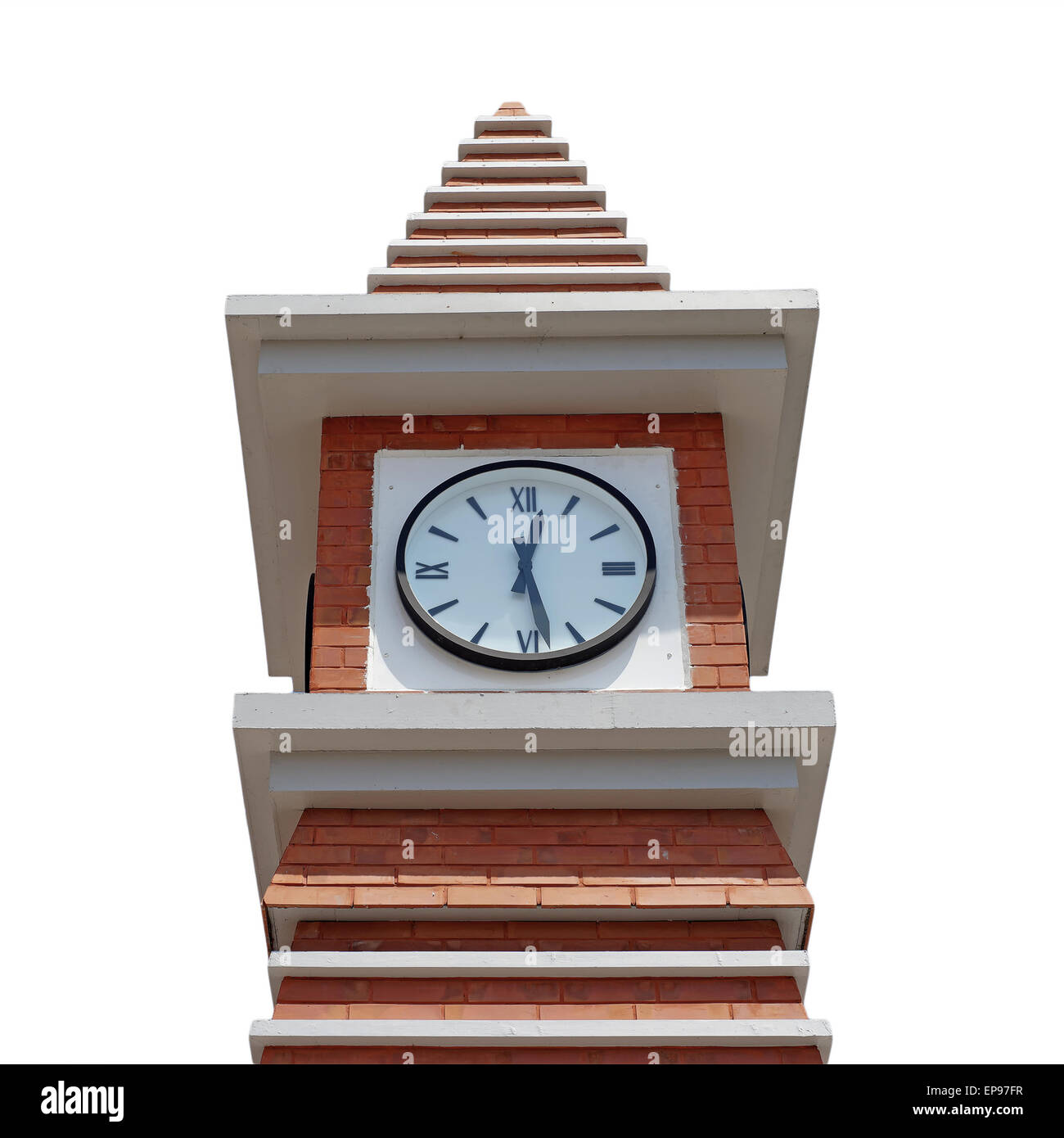 clock tower isolated on white background Stock Photo - Alamy
