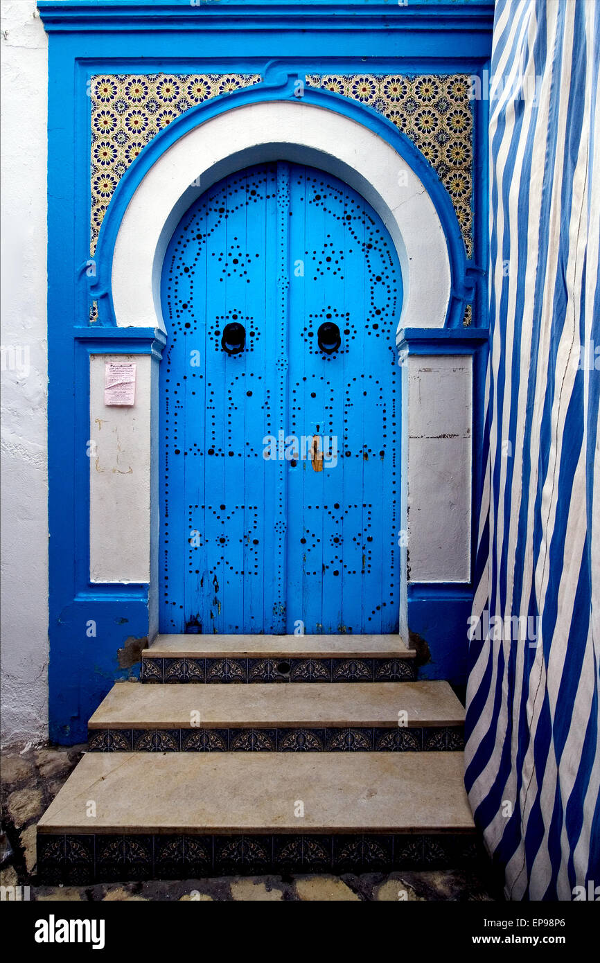 a door in the chasba of sousse in tunisia Stock Photo - Alamy