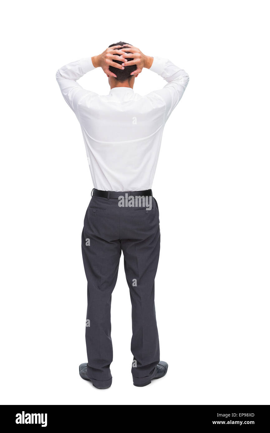 His hands on the back of the head Cut Out Stock Images & Pictures - Alamy
