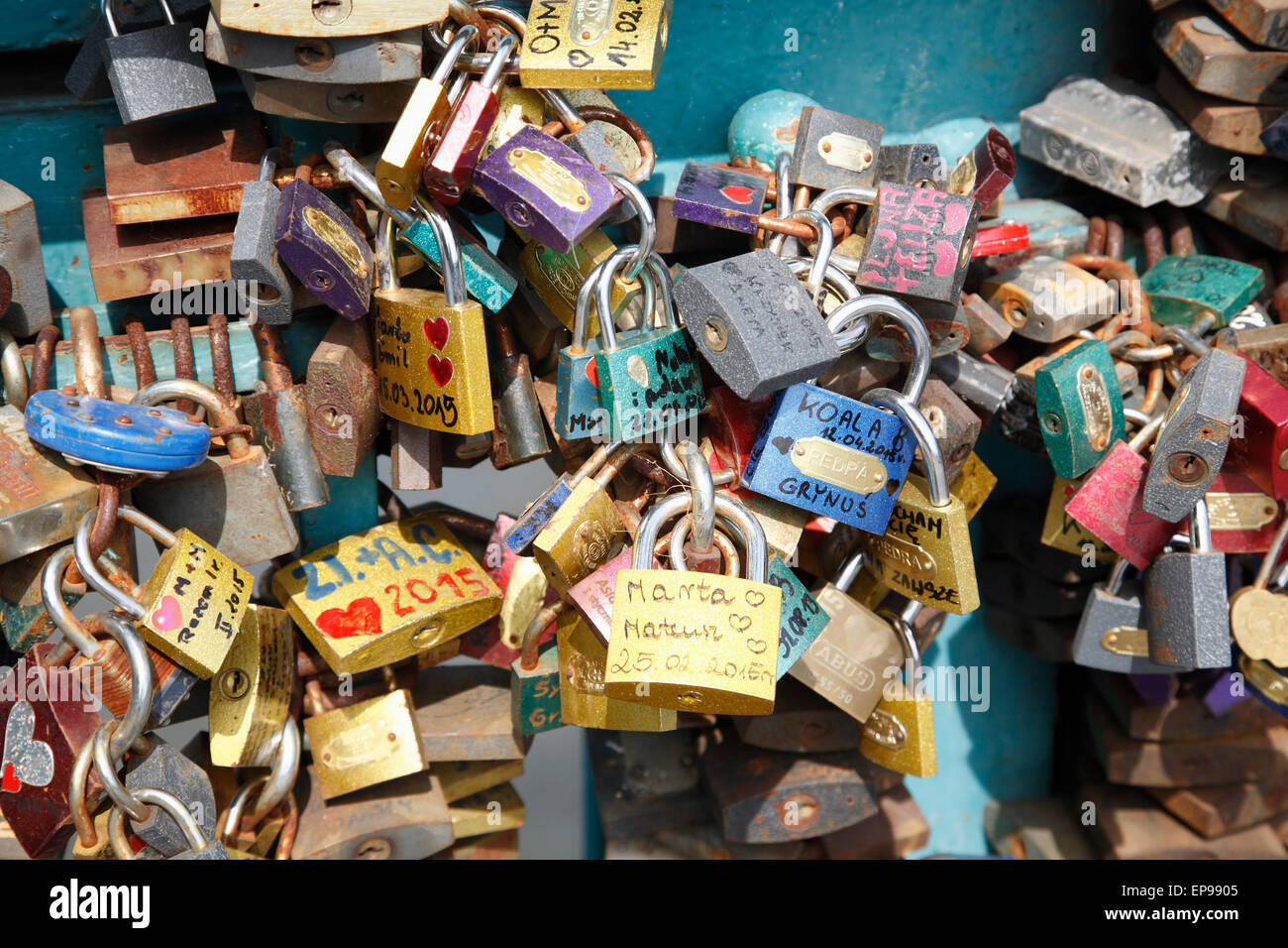 Love Locks at Bridge MOST TUMSKI, Cathedral Island, Wroclaw, Silesia ...