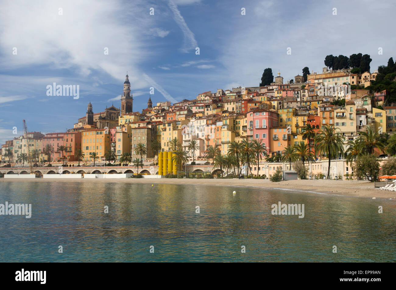 Menton old town, Cote d'Azur, France Stock Photo - Alamy