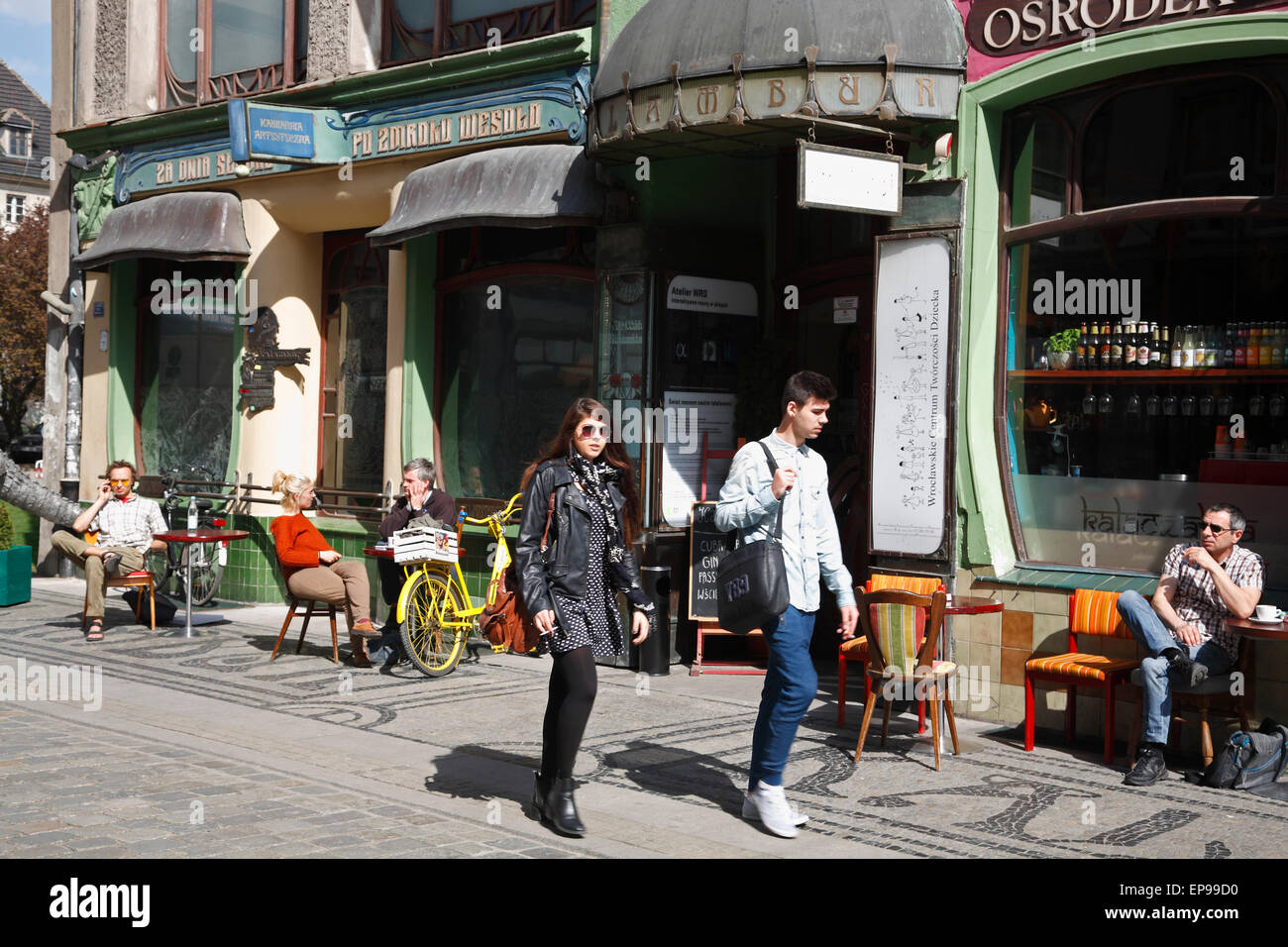 Outside Art Cafe Kalambur, Wroclaw, Silesia, Poland, Europe Stock Photo ...