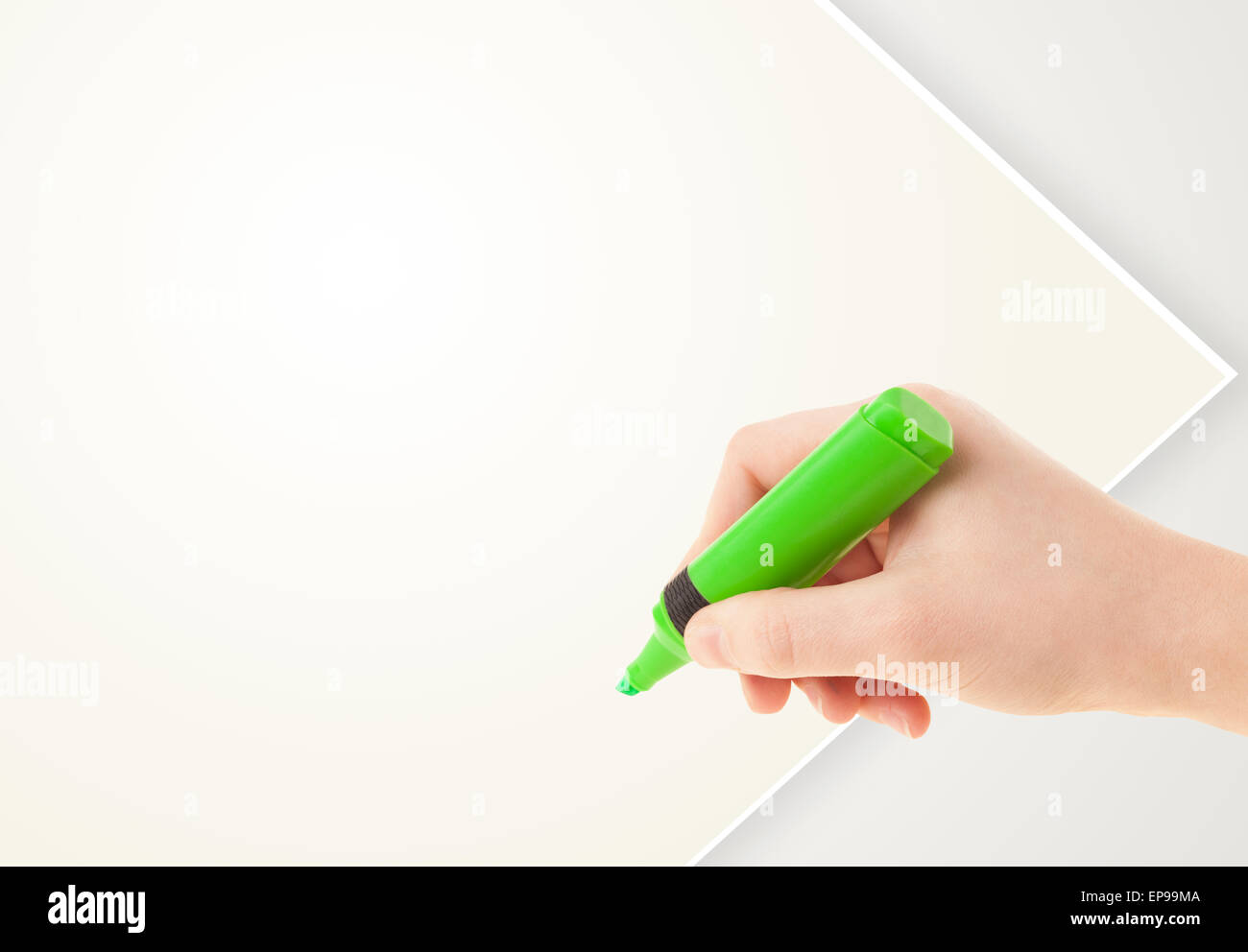 Child drawing with colorful crayon on empty blank paper Stock Photo - Alamy