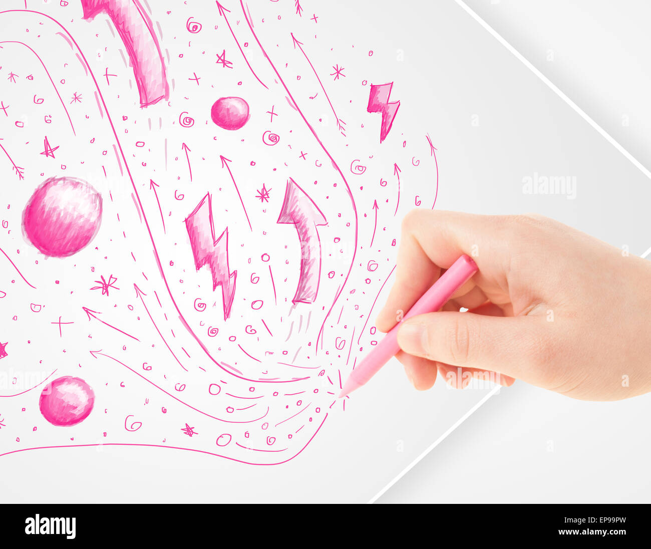 Hand drawing abstract sketches and doodles on paper Stock Photo - Alamy
