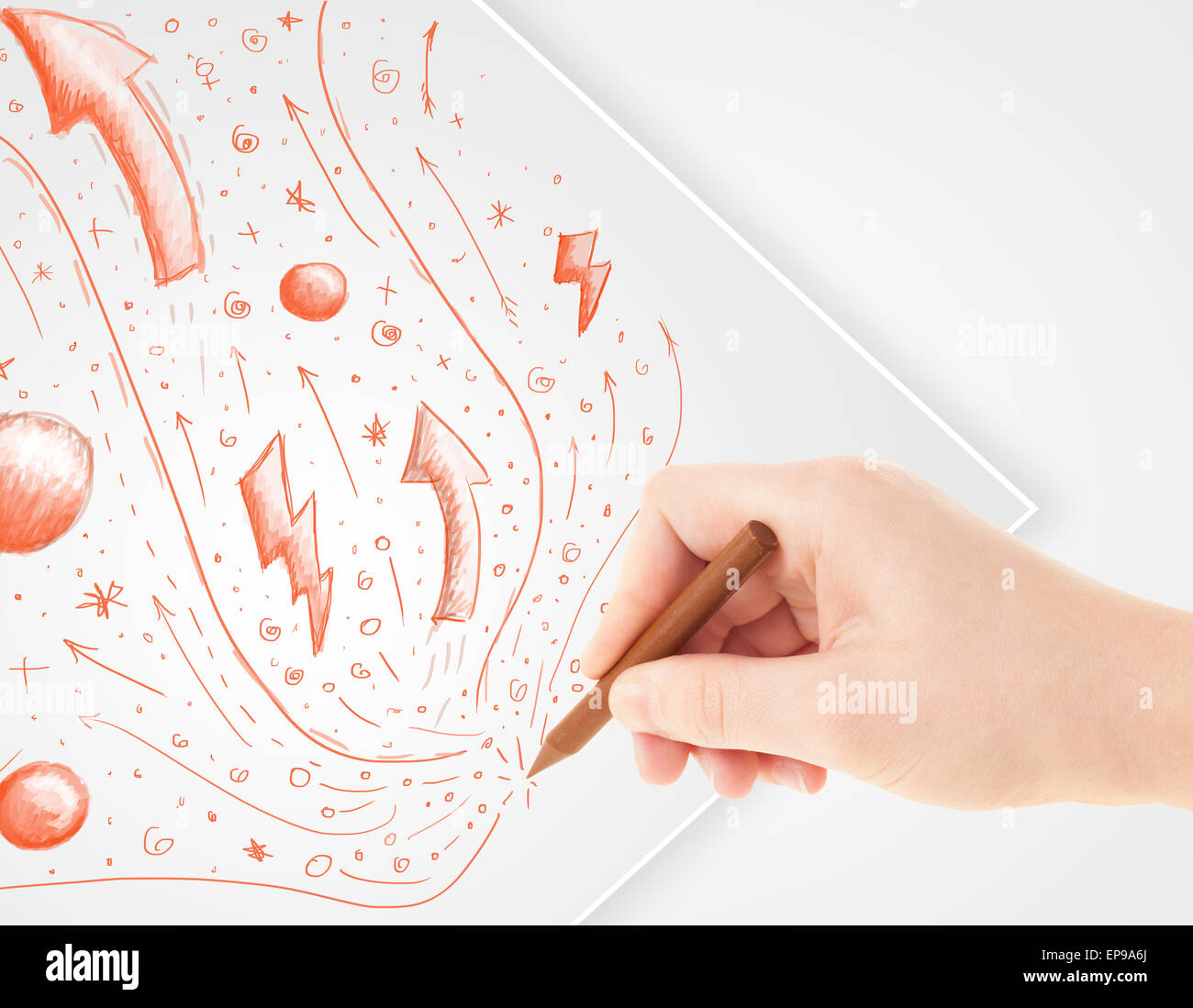 Hand drawing abstract sketches and doodles on paper Stock Photo - Alamy