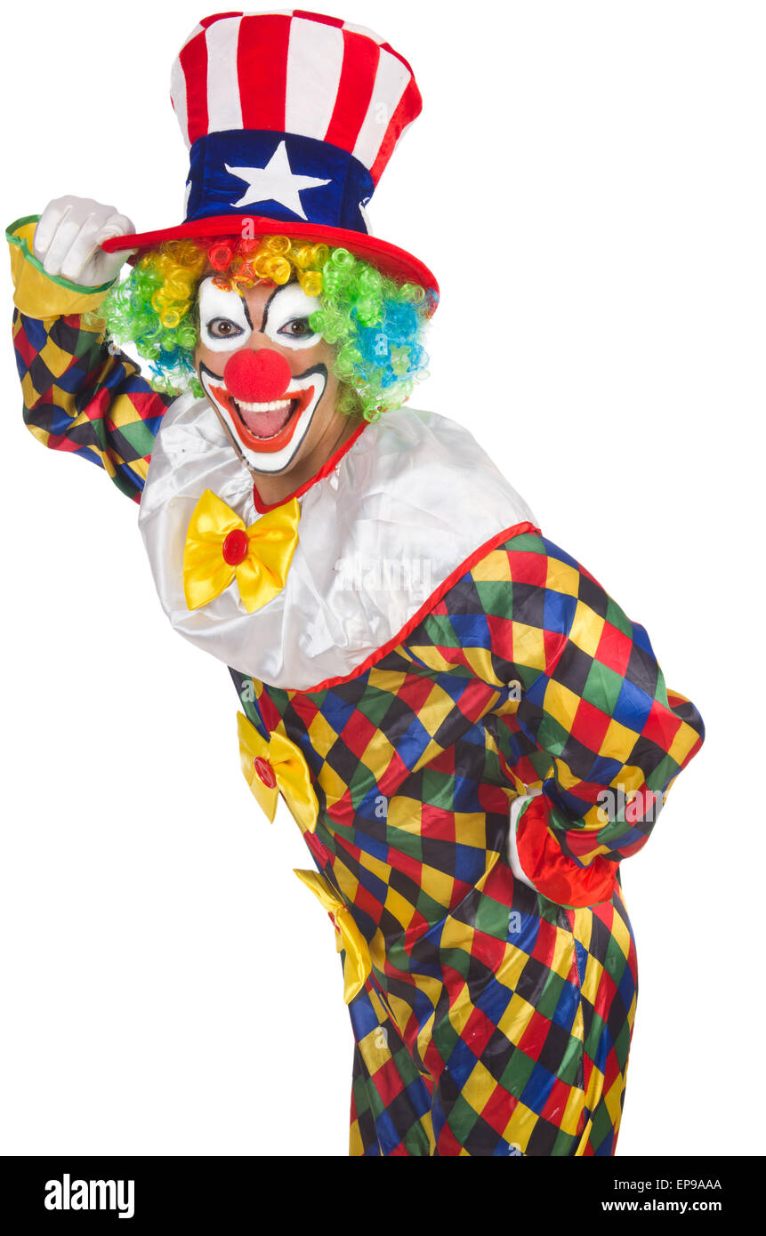 Clown with hat and american flag Stock Photo - Alamy