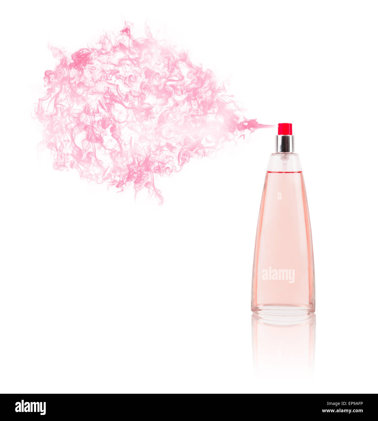 Perfume bottle spraying colored scent Stock Photo - Alamy