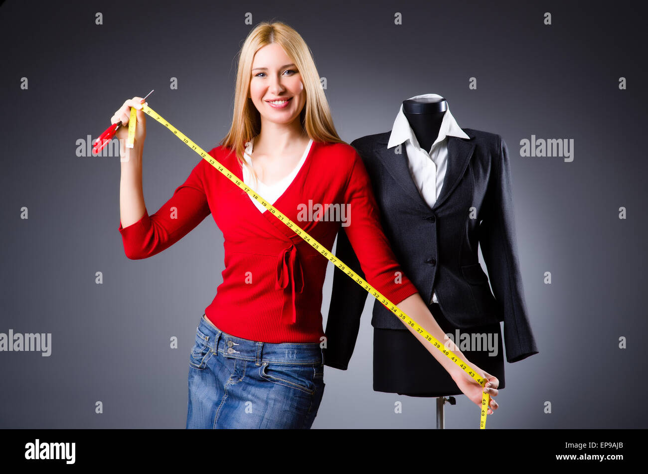 Young tailor isolated on the white Stock Photo - Alamy