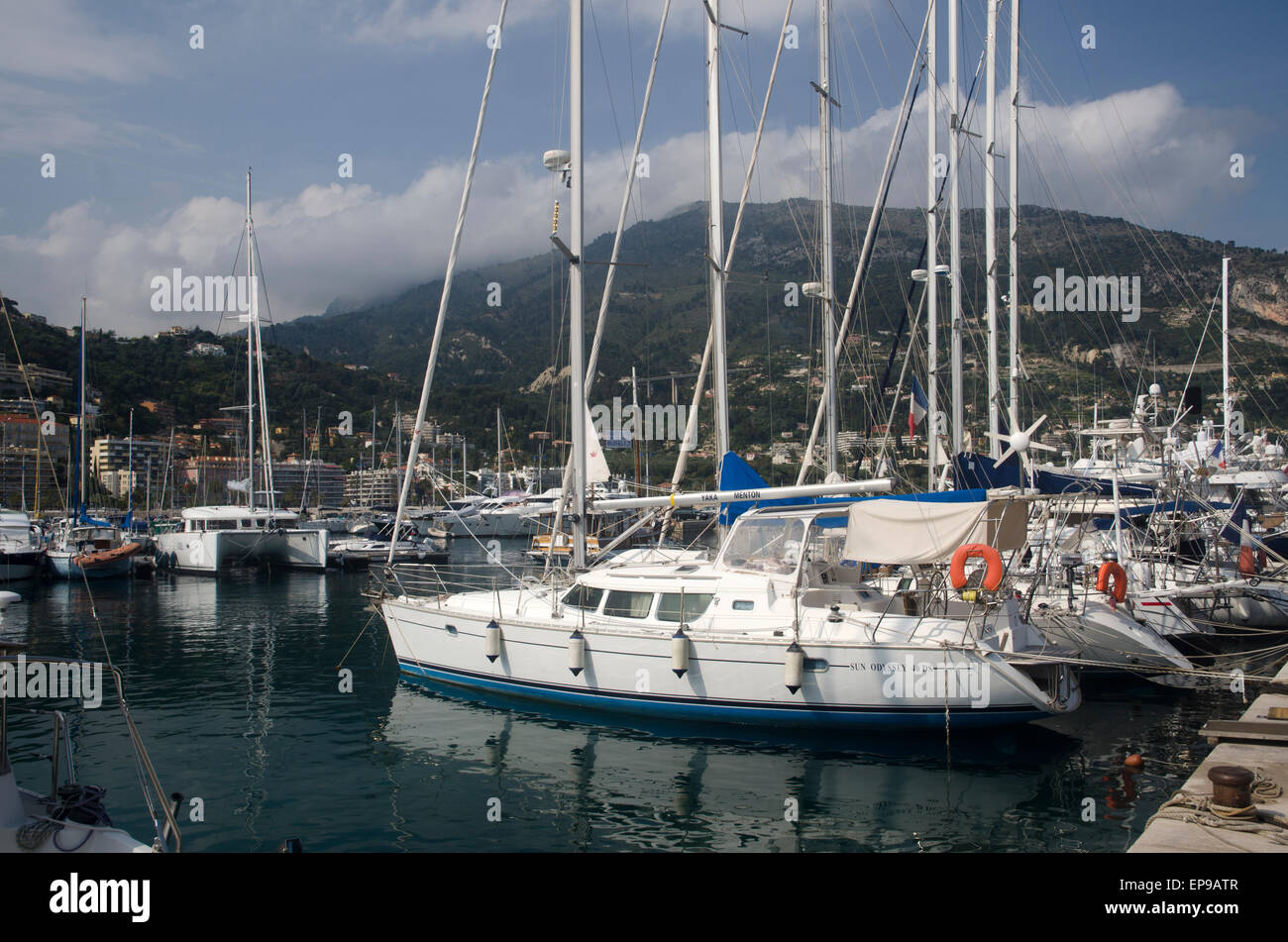 Menton harbor, Cote d'Azur, France Stock Photo - Alamy