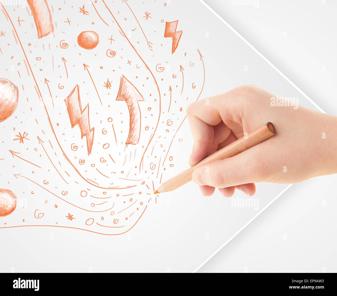 Hand drawing abstract sketches and doodles on paper Stock Photo - Alamy
