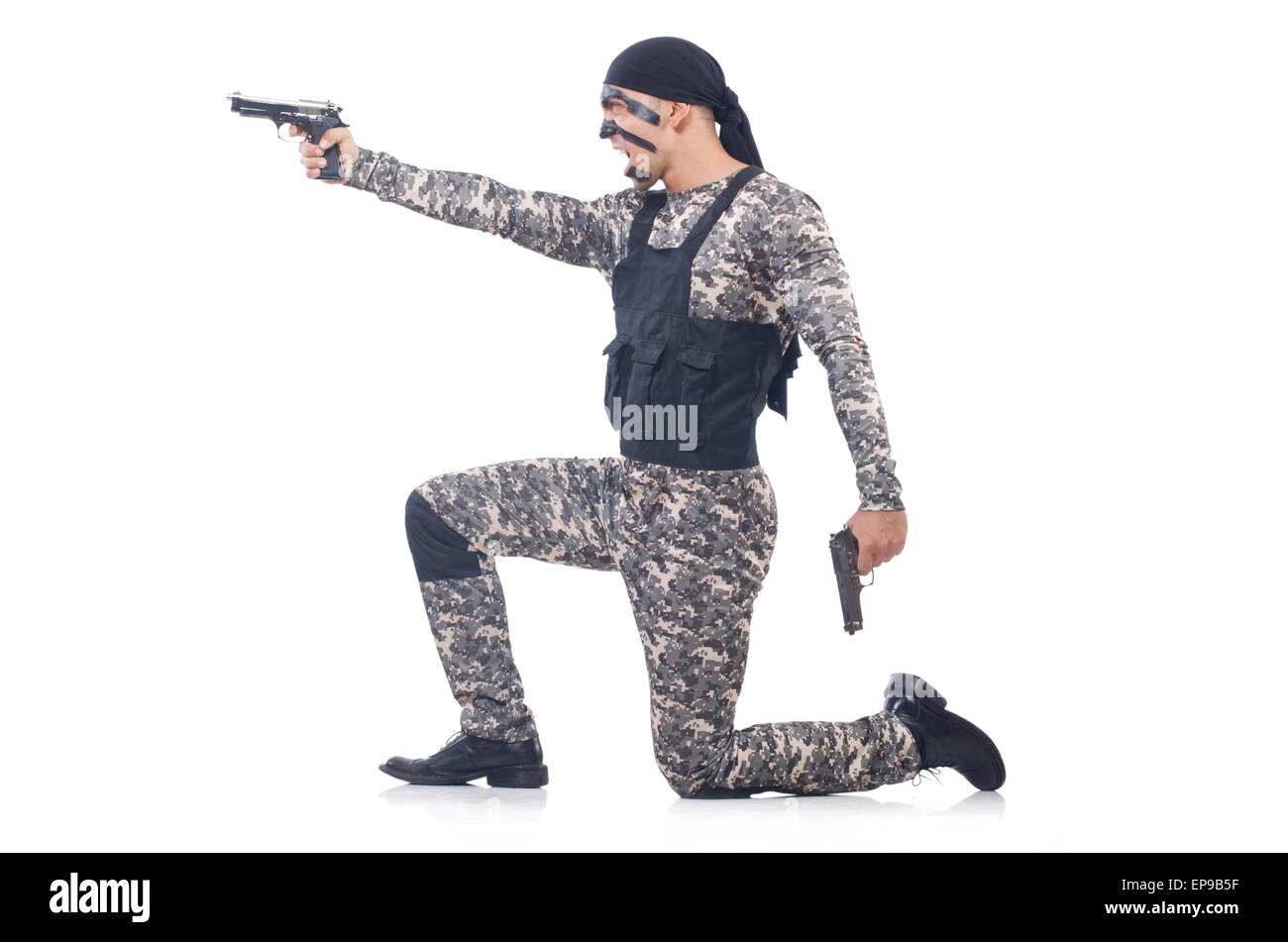 Soldier isolated on the white background Stock Photo - Alamy