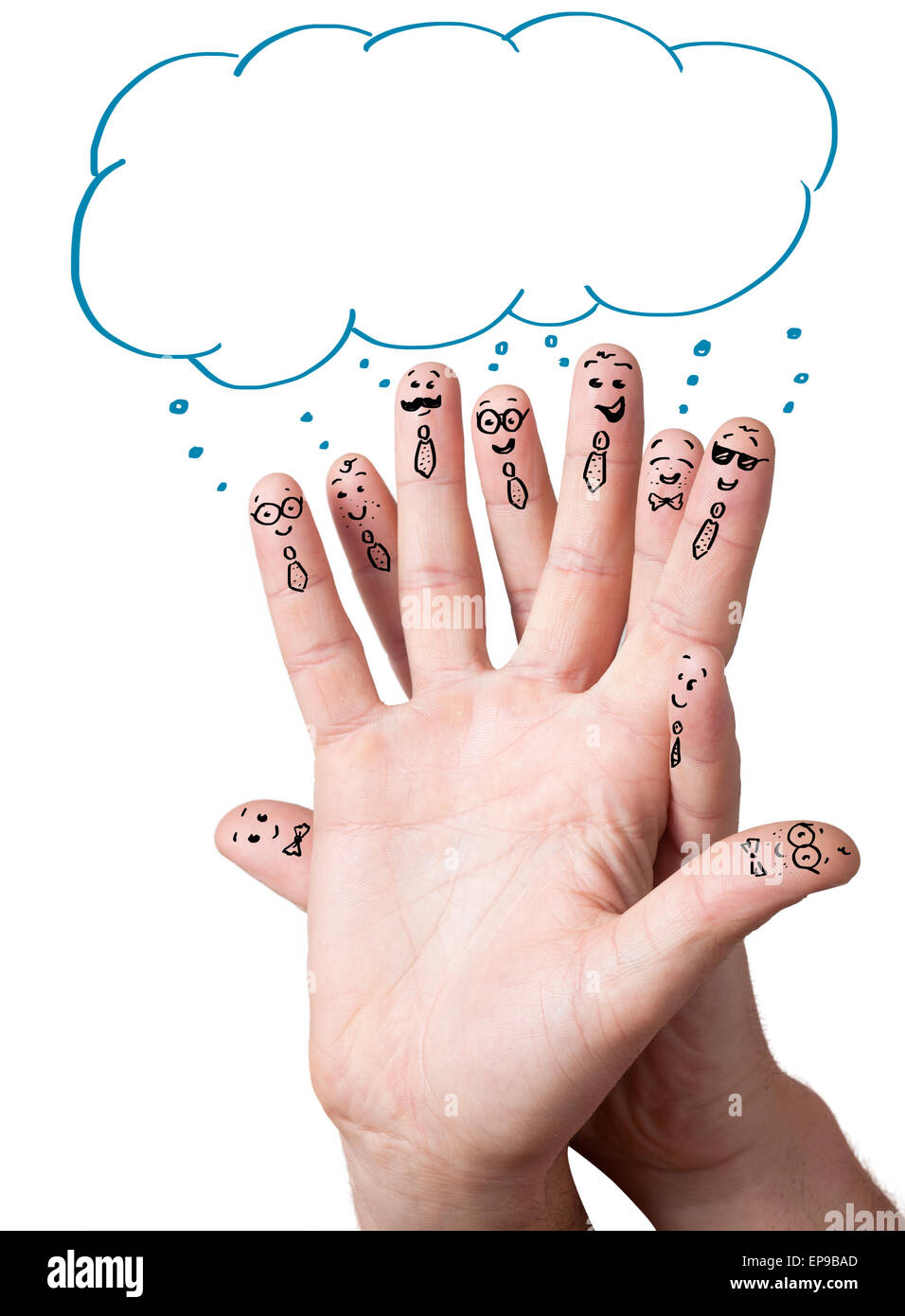 finger smileys with speech bubbles Stock Photo - Alamy