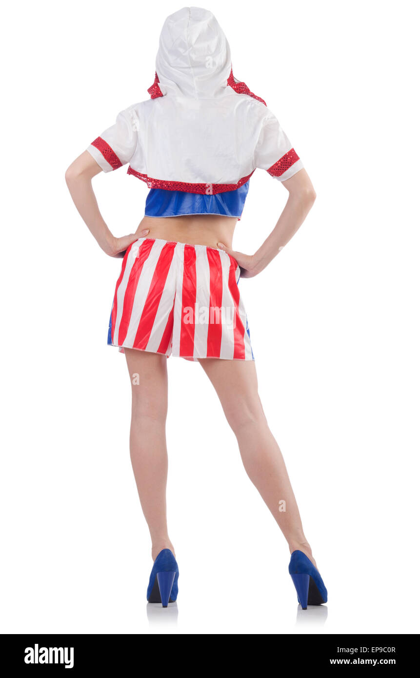 Woman boxer in uniform with US symbols Stock Photo - Alamy