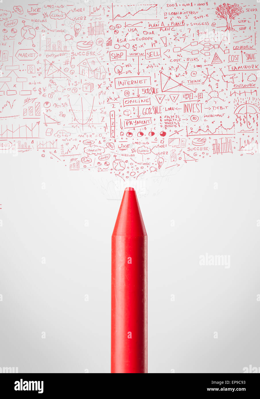 Crayon close-up with diagrams Stock Photo - Alamy
