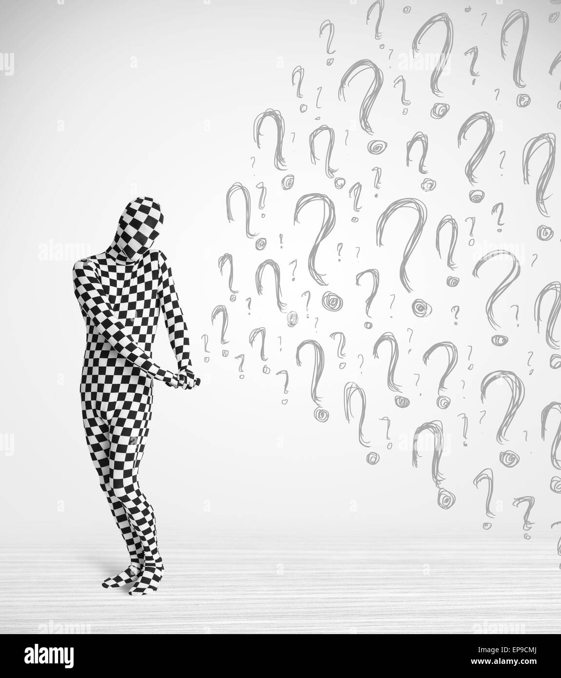 3d illustration man question mark Black and White Stock Photos & Images ...