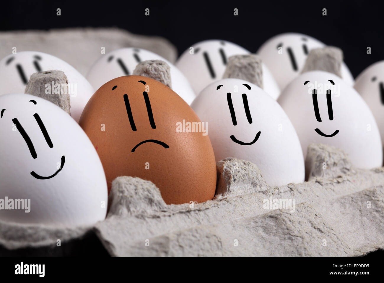 eggs with smiley faces in eggshell Stock Photo - Alamy