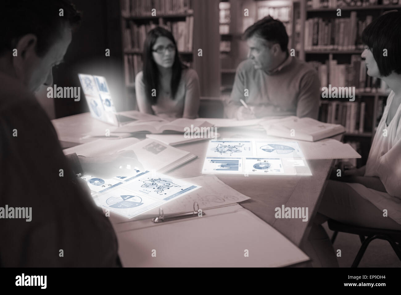 Serious mature students working on their digital tools Stock Photo - Alamy