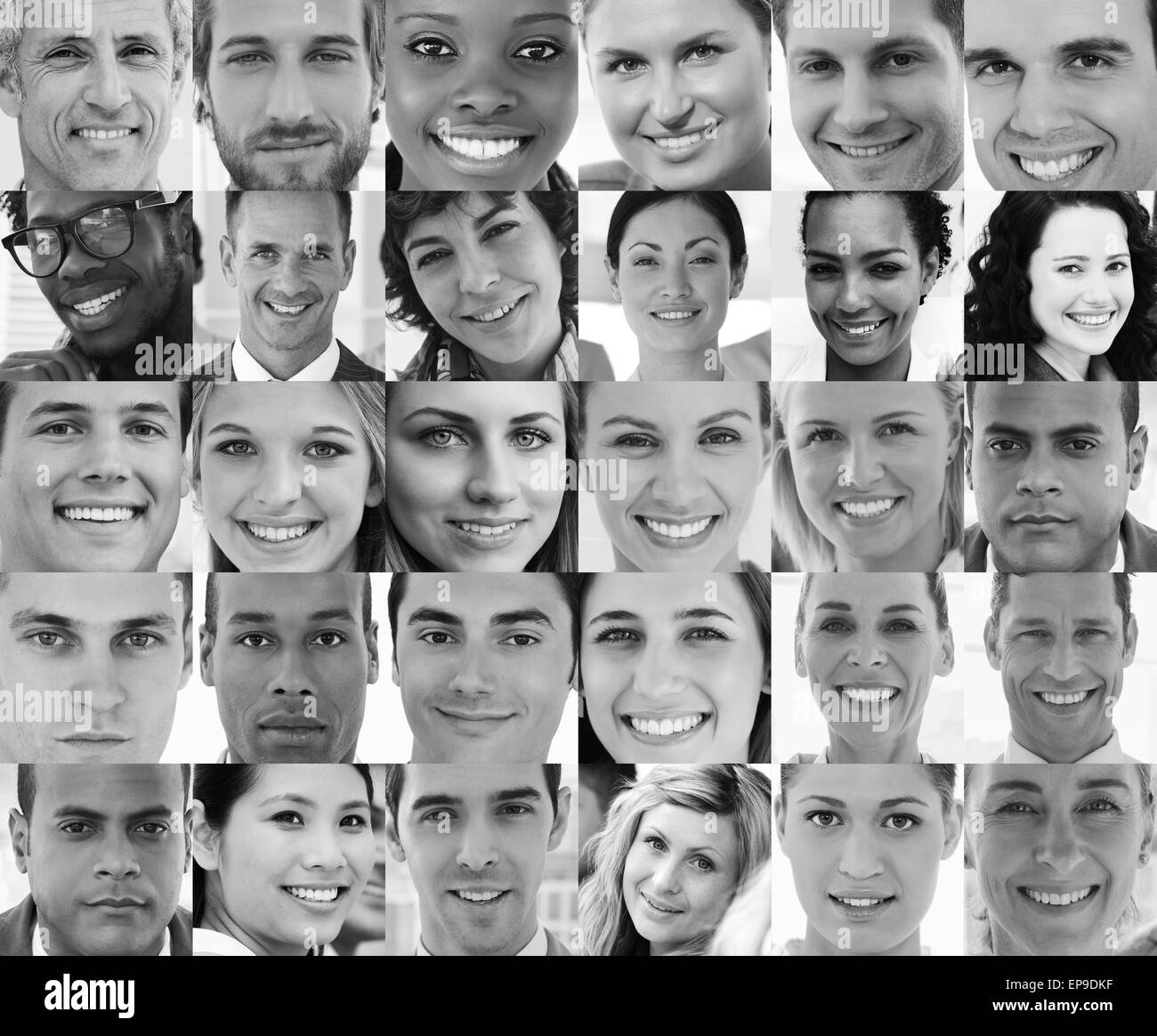 Head shot profile pictures of smiling applicants Stock Photo - Alamy